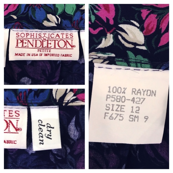 Vintage | Skirts | Vtg Pendleton Purple And Blue Floral Midi Skirt 2 ...